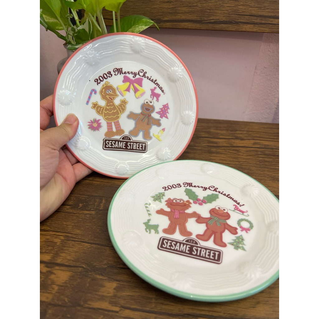 จาน Mister Donut - 123 Sesame Street Merry Christmas 2003 ขนาด 6 ...