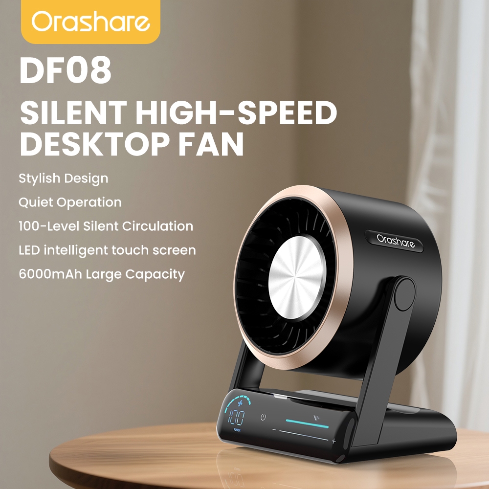 Orashare DF08 พัดลมตั้งโต๊ะ 100 สปีด กำลังไฟ 6000mAh พัดลมแบบชาร์จไฟได้ ...