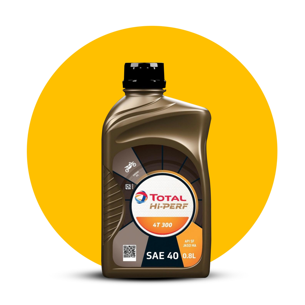น้ำมันเครื่อง TOTAL Hi-PERF 4T 300 SAE 40 สังเคราะห์แท้ ขนาด 0.8 L ...