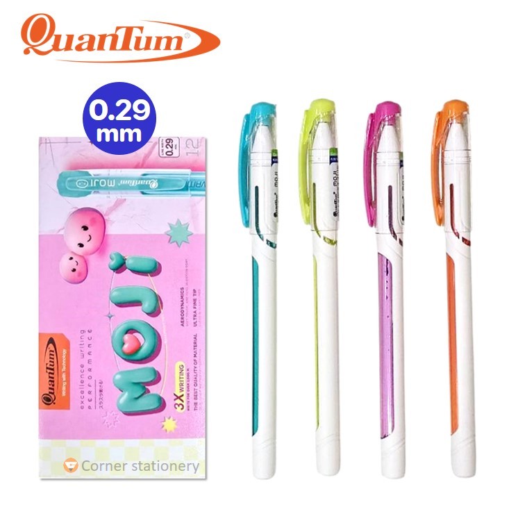 ปากกา Quantum moji ควอนตั้ม โมจิ 0.29 มม ปากกาลูกลื่น หมึกสีน้ำเงิน (Ball point pens) เปลี่ยนไส้ ...