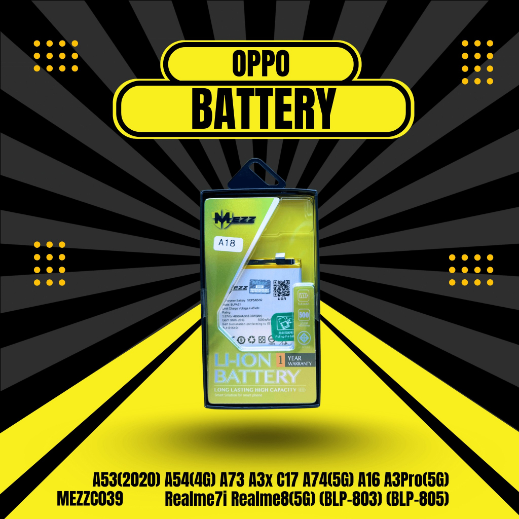 แบตเตอรี่ OPPO A53(2020)/A54(4G)/A73/A3x/Realme7i/Realme8(5G)/C17/A74 ...