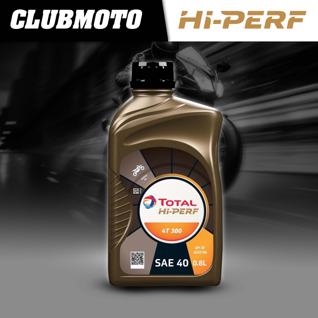 น้ำมันเครื่อง TOTAL Hi-PERF 4T 300 SAE 40 สังเคราะห์แท้ ขนาด 0.8 L ...