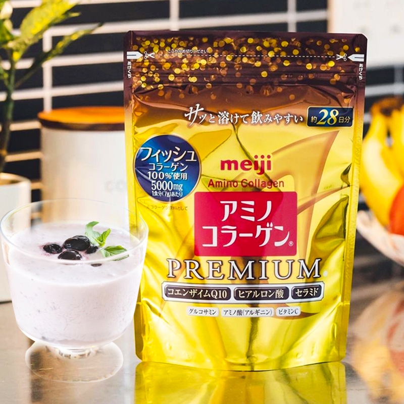 Meiji Amino Premium Collagen 28days 196g Original Japan--Coenzyme Q10 ...