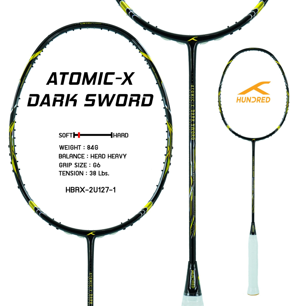 HUNDRED ATOMIC-X DARK SWORD ไม้แบดมินตัน แถม ถุง + กริป + เอ็น (ก่อน ...