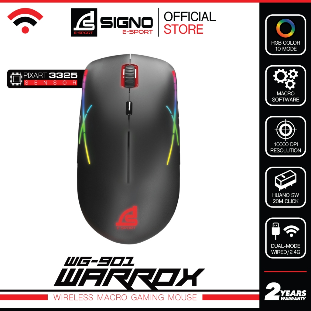 SIGNO E-Sport Wireless Macro Gaming Mouse WARROX รุ่น WG-901 (เมาส์ เกม ...