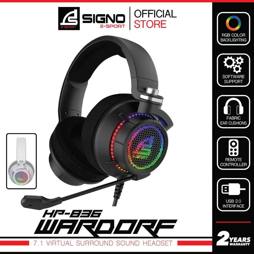 SIGNO E-Sport 7.1 Surround Sound Gaming Headphone WARDORF รุ่น HP-836 ...