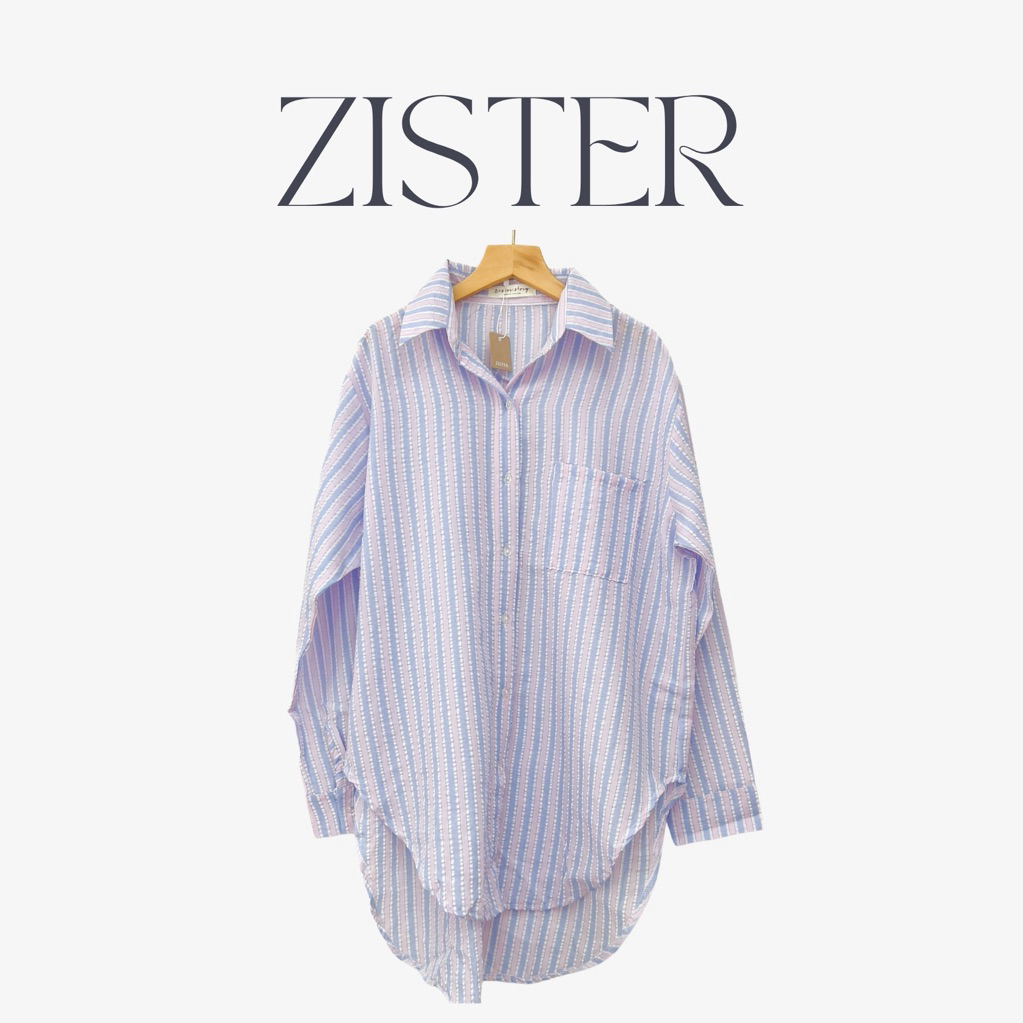 ZISTER | เสื้อเชิ้ตแขนยาวลายทาง ZV172L | Shopee Thailand
