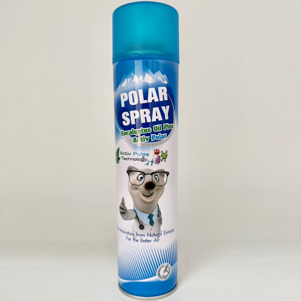 (กระป๋องฟ้า) Polar Spray (280ml) โพล่าร์ สเปรย์ ปรับอากาศ ผสมแอคทีฟโพ ...