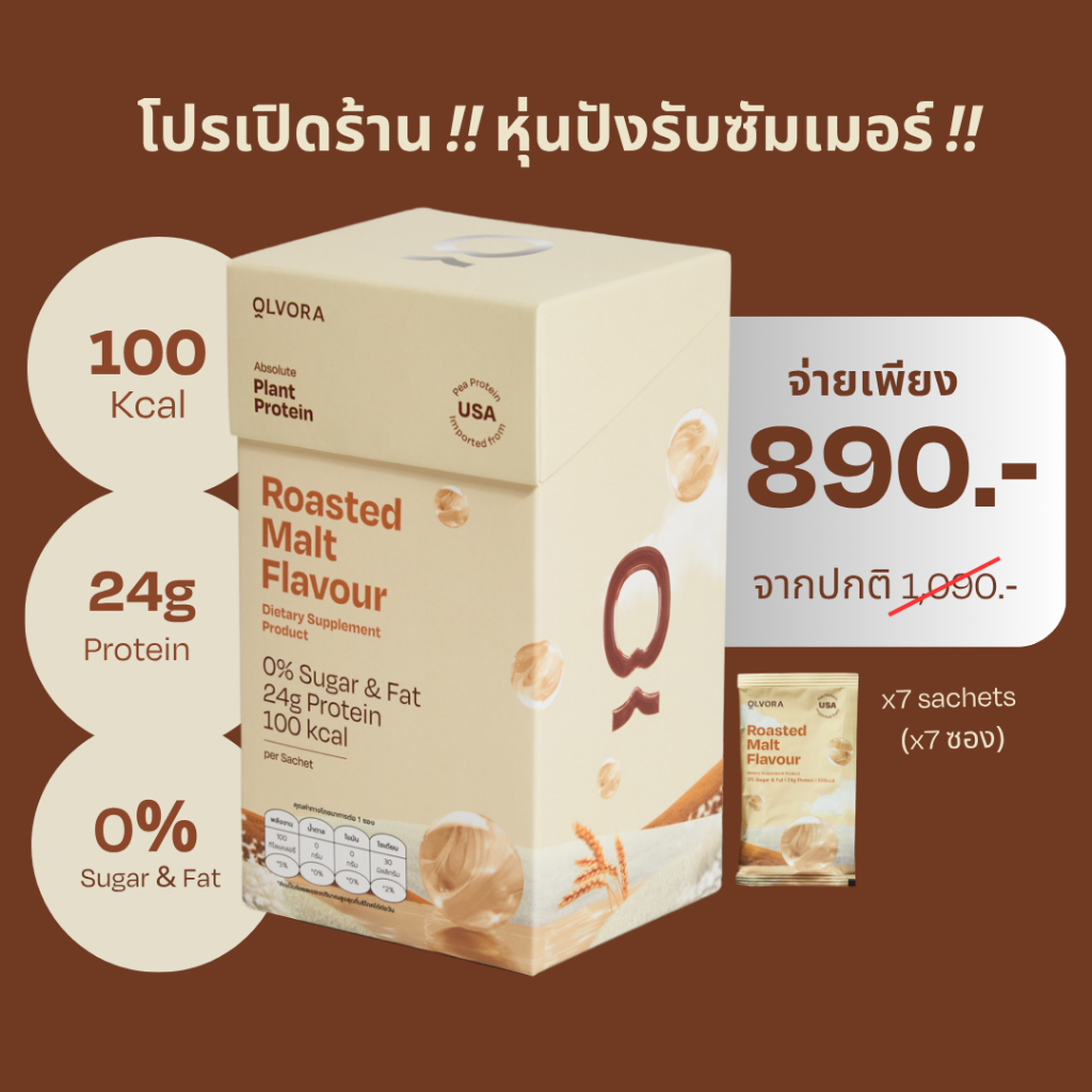 1 Box : Olvora's LOW CALORIE Plant Based Protein Roasted Malt Flavour ...