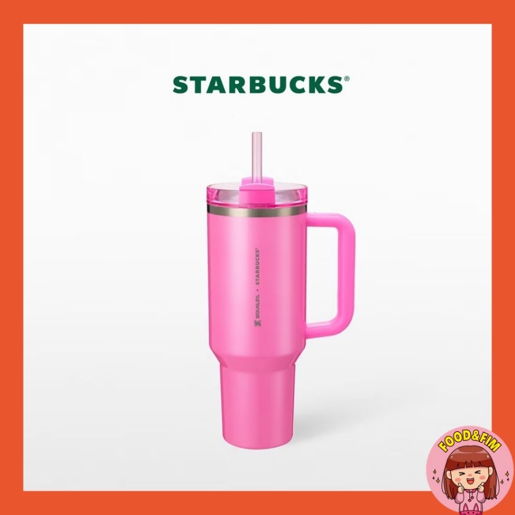 STARBUCKS🥤Stainless Steel Shocking Pink STANLEY Cold Cup 40oz. | ทัมเบล ...