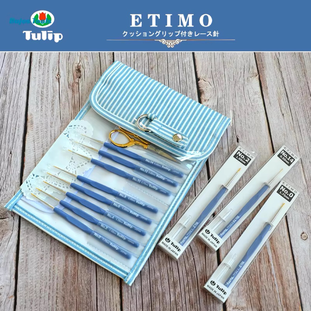 Tulip Etimo Blue Crochet Lace Set ชุดเข็มโครเชต์ แบบหัวเล็ก สีฟ้าเซต 8 ...