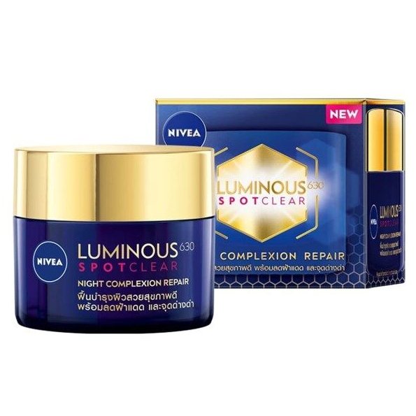 NIVEA Luminous 630 Spot Clear Night Complexion Repair 50ml. นีเวีย ลูมิ ...