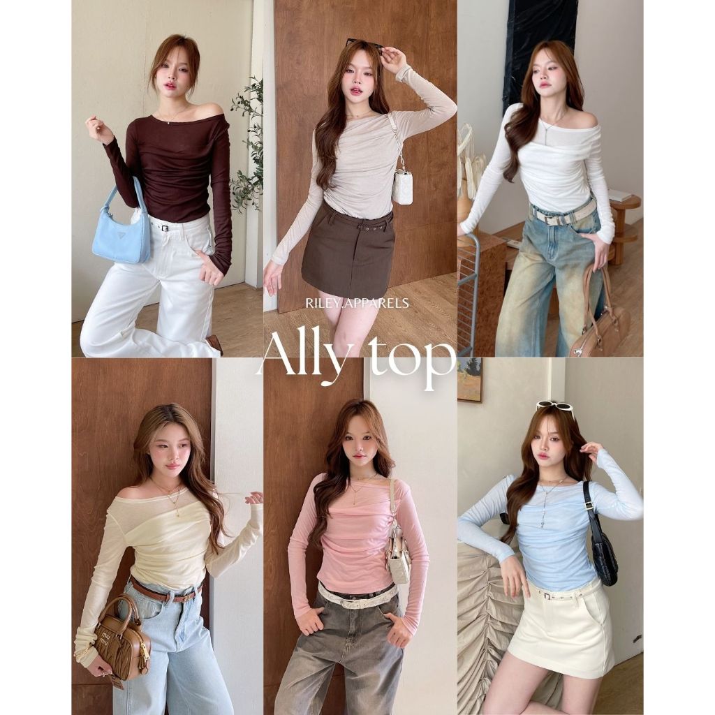 Riley.apparels - Ally top เสื้อแขนยาวผ้าบาง 9129 | Shopee Thailand