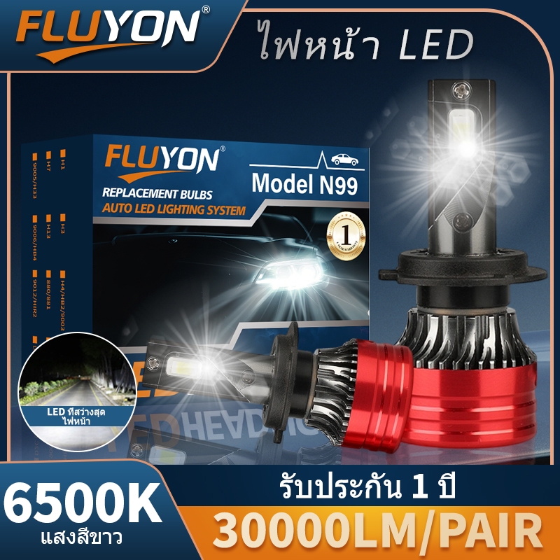 รถยนต์ ไฟหรี่ led 30000LM / คู่ 6500K ขาว ไฟหน้า ไฟหน้า ติดตั้งง่าย เสียบและทำงาน LED H1 H4 H7 ...