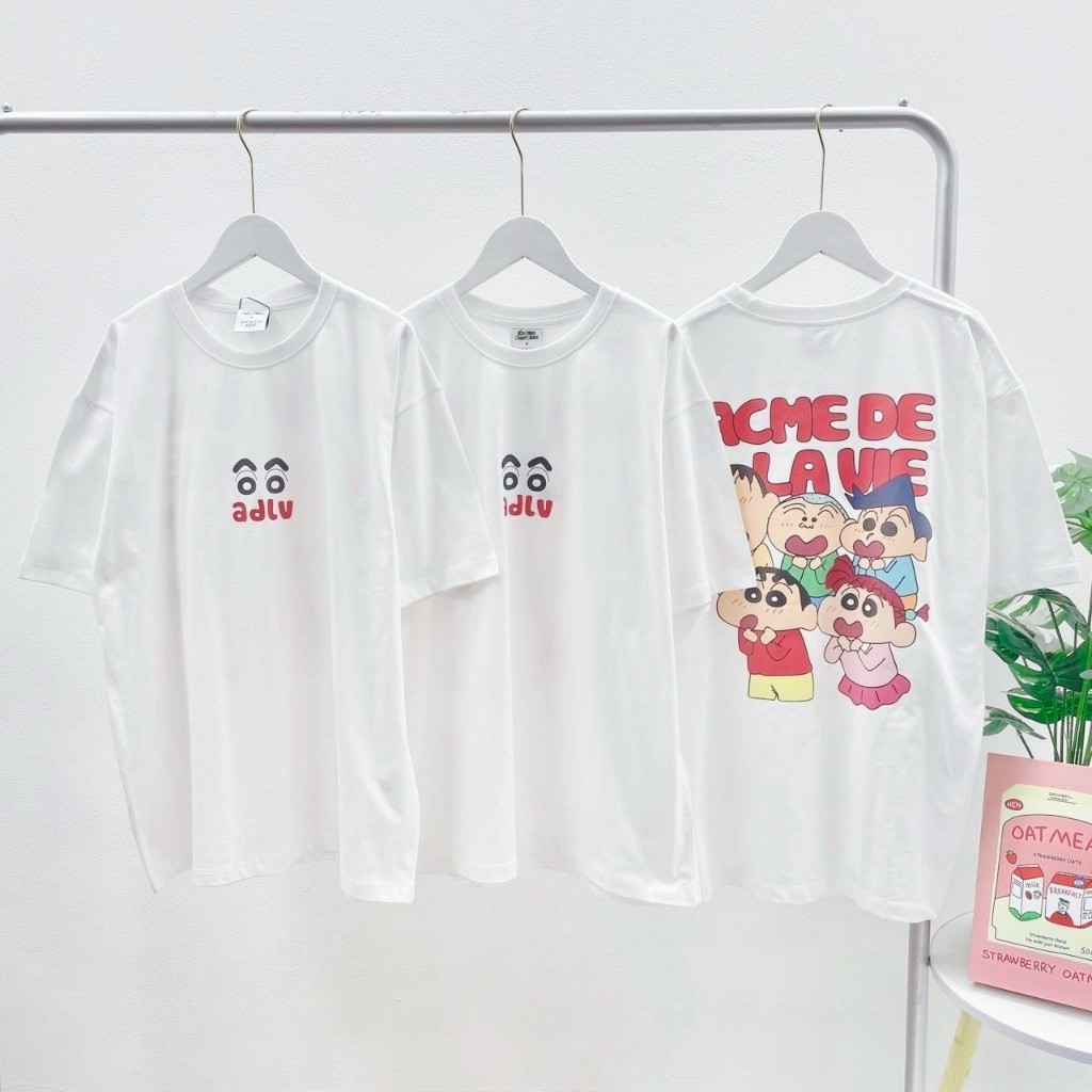 ADLV Crayon Shin-chan LOGO T-Shirt (White) | Shopee Thailand