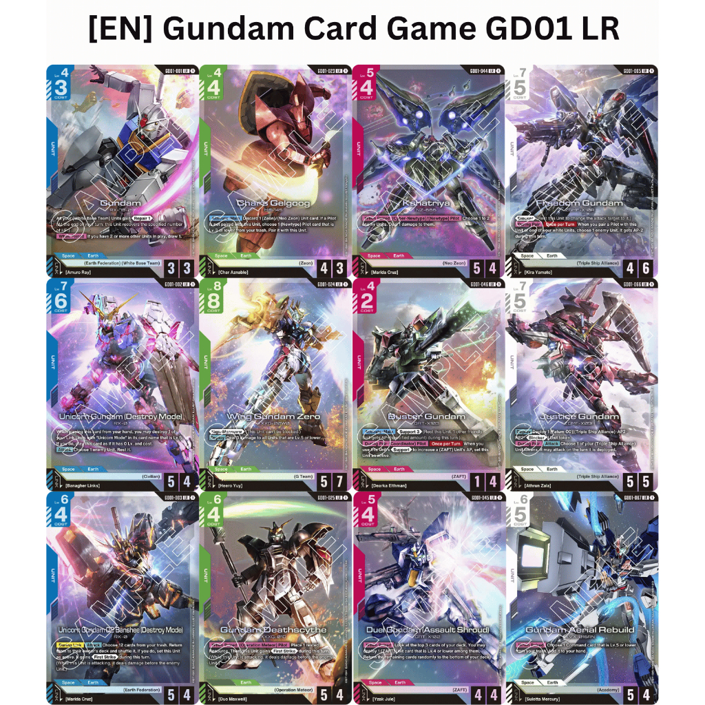 [Gundam Card Game EN] [English Ver.] Booster GD01 แยก Single ระดับ LR | Shopee Thailand