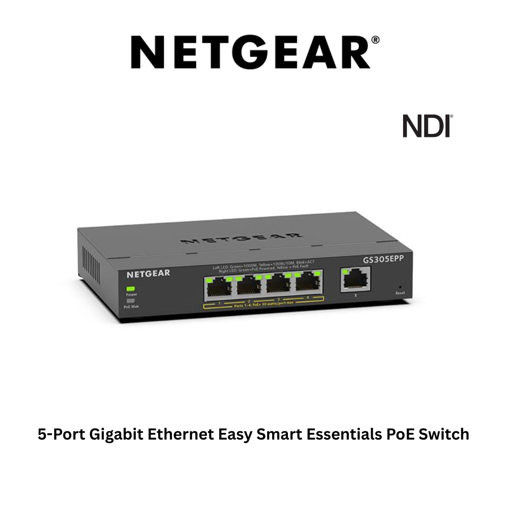NETGEAR GS305EPP 5-Port Gigabit Ethernet Easy Smart Essentials PoE ...