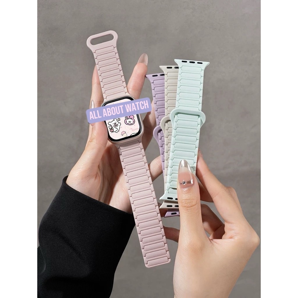 พร้อมส่งจากไทย สายแม่เหล็กแบบคลื่น 2 โทน ใช้ได้กับ Smart Watch 10 9 8 7 ...