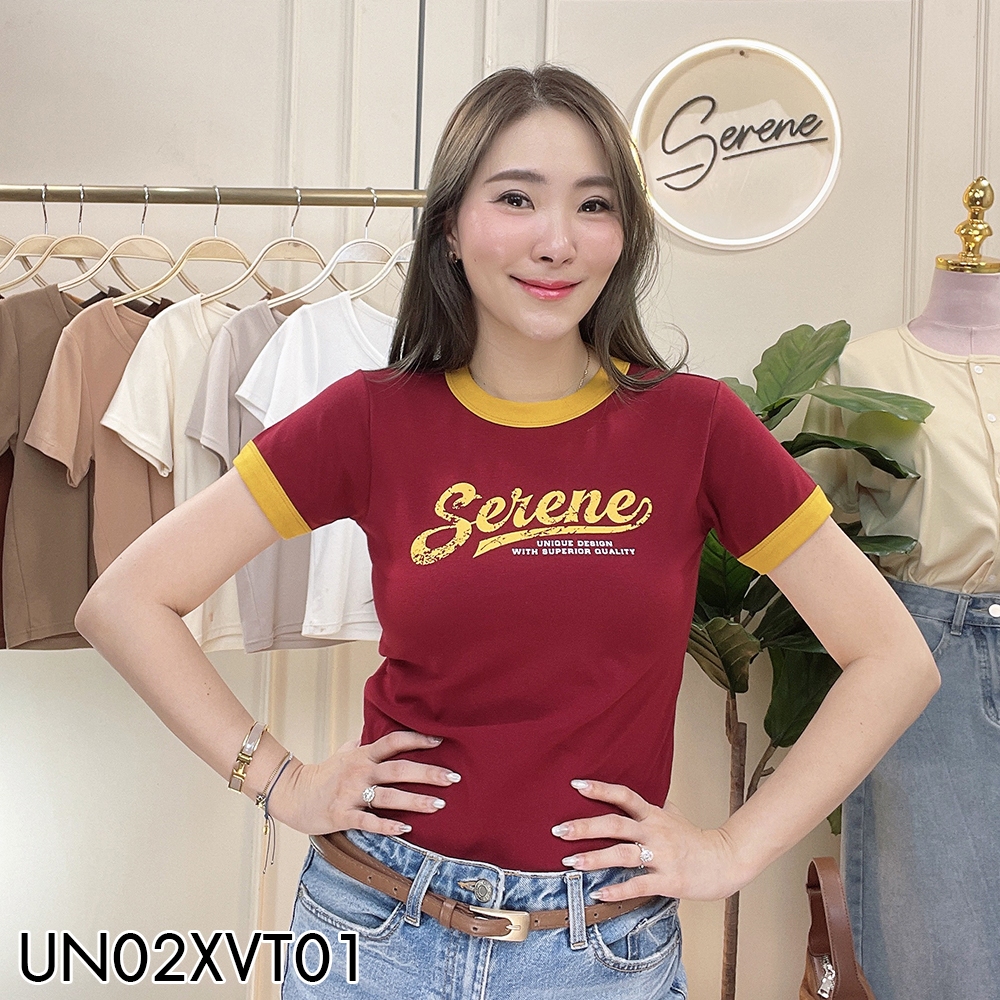 Serene's Choice เสื้อคอกลมแขนสั้น สกรีนโลโก้ วินเทจ T- shirt with Vintage Print Serene logo ...