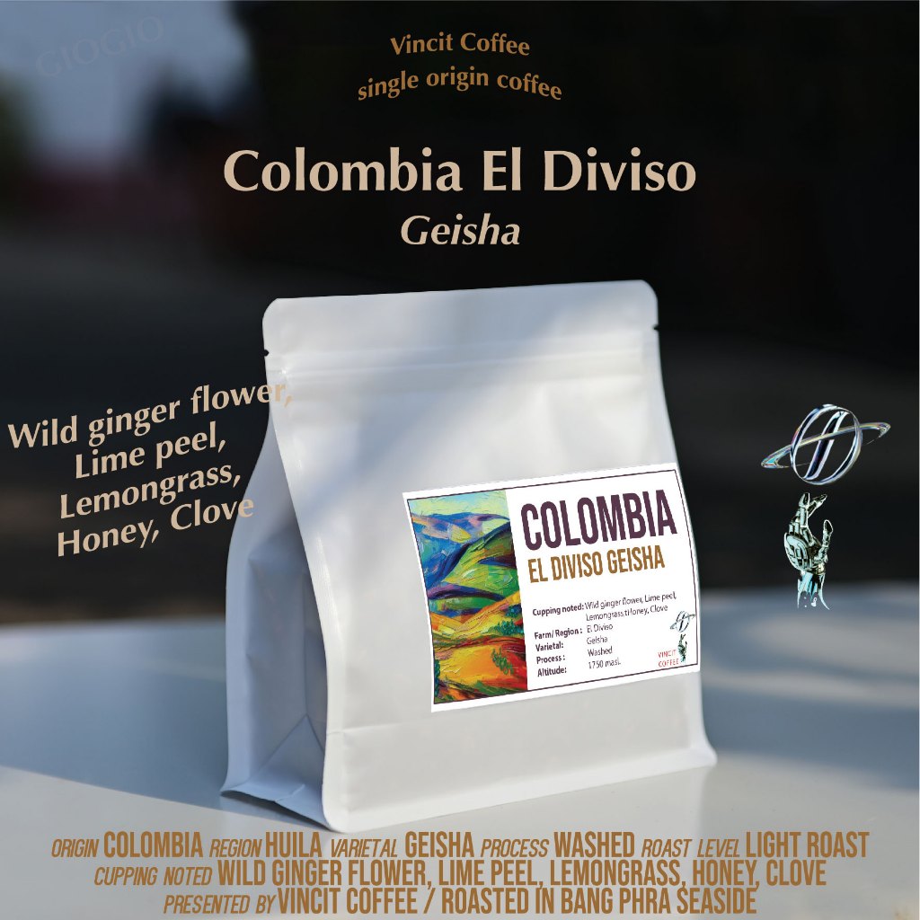 Colombia Geisha, El Diviso Washed กาแฟคั่วสด Vincit Coffee | Shopee ...