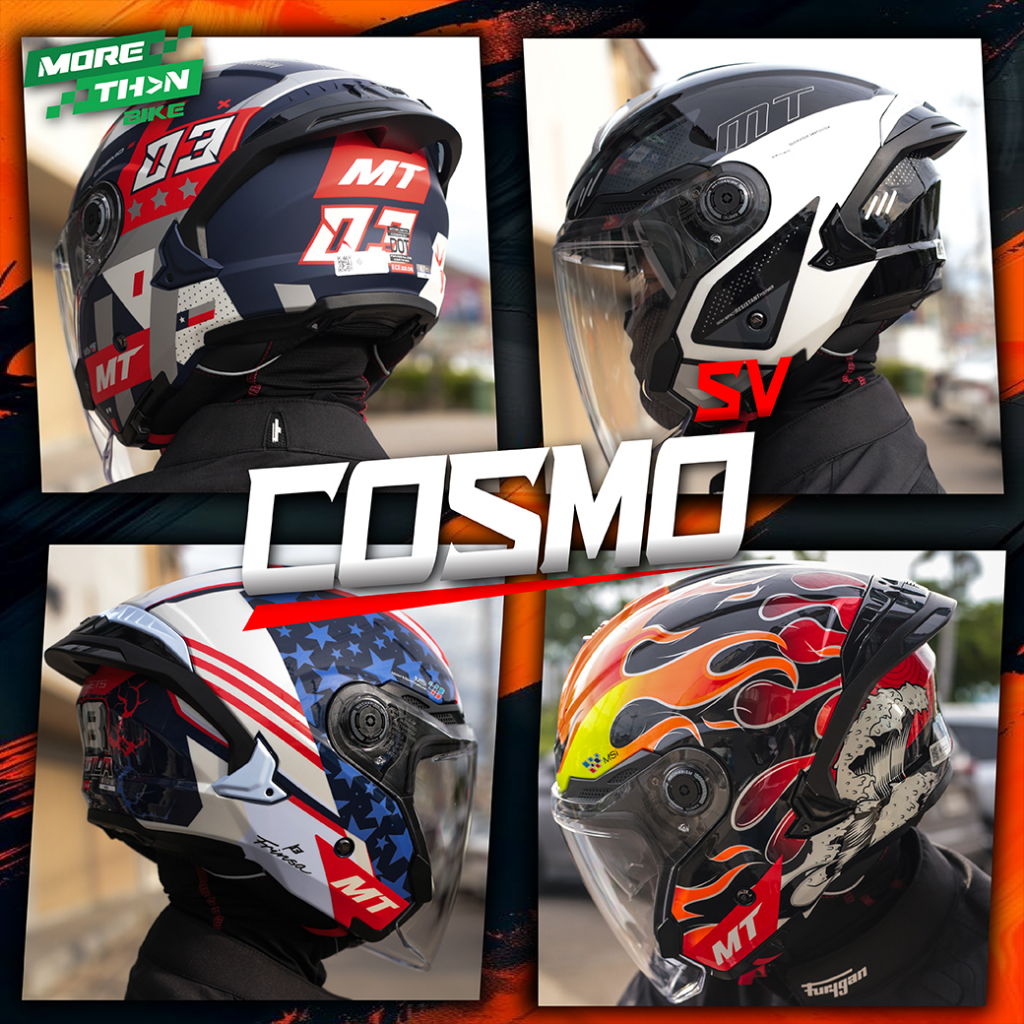 หมวกกันน็อคครึ่งใบ MT รุ่น COSMO SV Graphic | Shopee Thailand