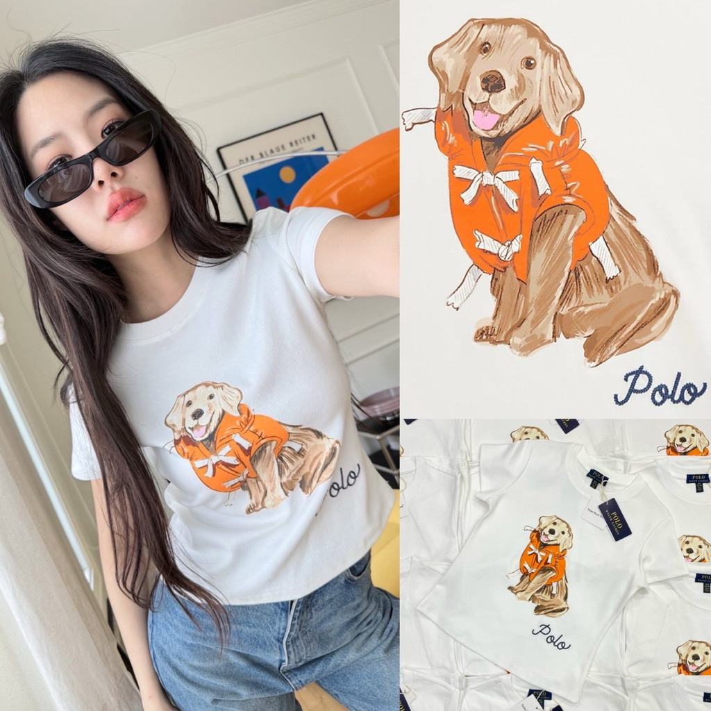 RL dog Tee 🍑 เสื้อยืดคอกลมแขนสั้น รุ่นใหม่ เนื้อผ้านิ่ม งานปักโลโก้ ...