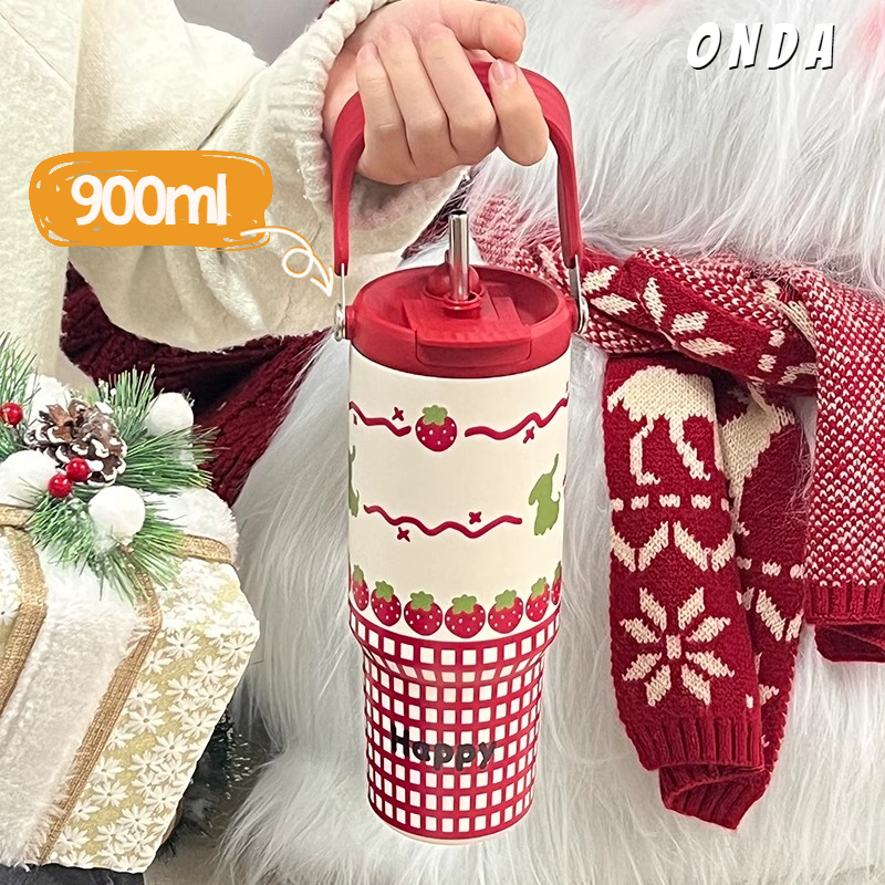 【ONDA】（จัดส่งจากท้องถิ่น）ใหญ่ความจุ900ml แก้วเยติ 316 มีหูหิ้ว กระติกน้ําเก็บอุณหภูมิ ใหม่ ...