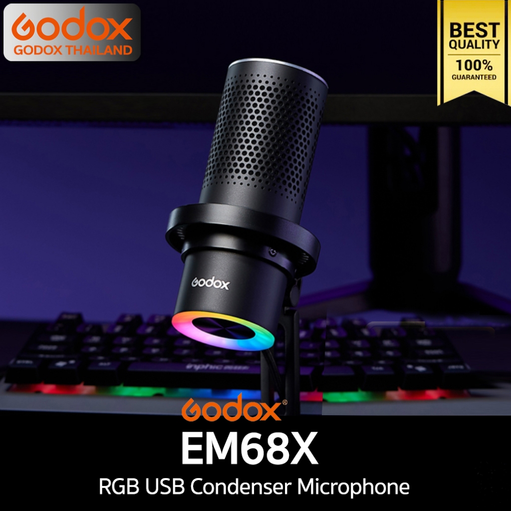 Godox Microphone EM68X RGB USB Condenser Microphone สำหรับ Live streame, Video - รับประกันศูนย์ ...