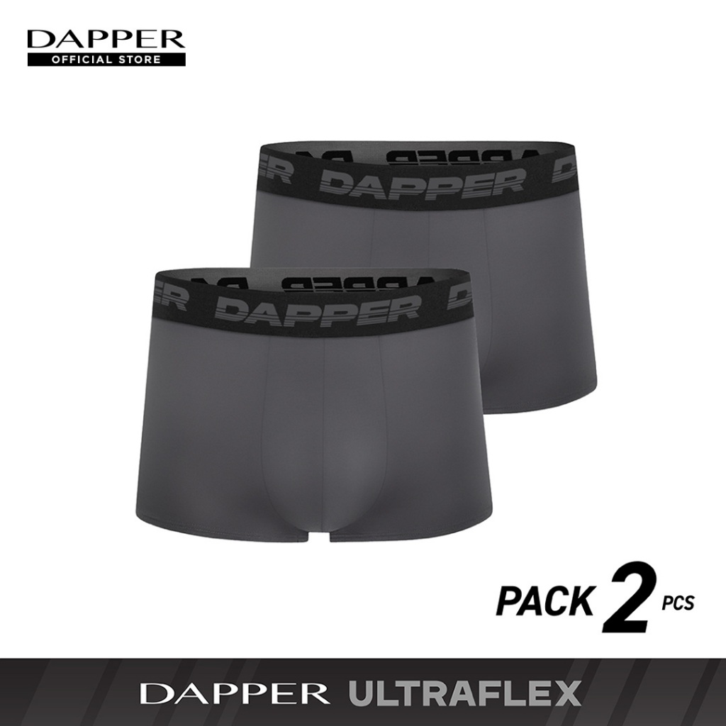 DAPPER แพ็ค 2 ชิ้น กางเกงชั้นในชาย Dapper Ultraflex ทรง Trunks สีเทา ...