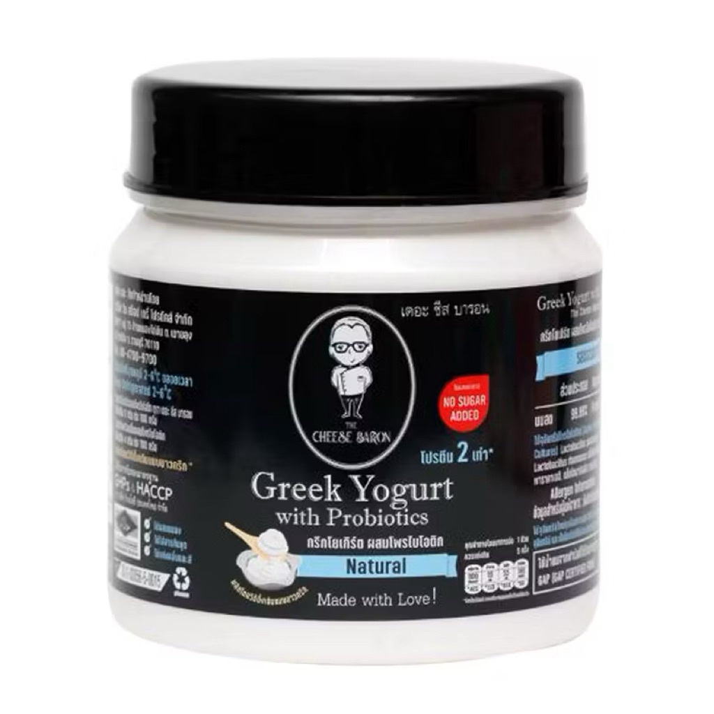 🫙พร้อมส่ง( The cheese baron greek yogert natural )ชีสบารอน กรีกโยเกิร์ต ...