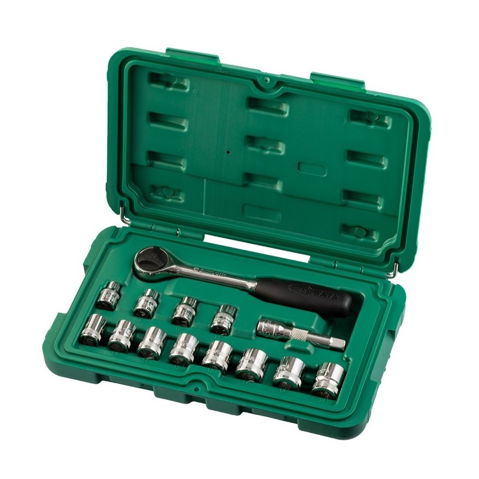 SATA 09523 ชุดบล็อก 14 ชิ้น 3/8“ ขนาด 8-19mm ชุดเครื่องมือช่าง | Shopee ...