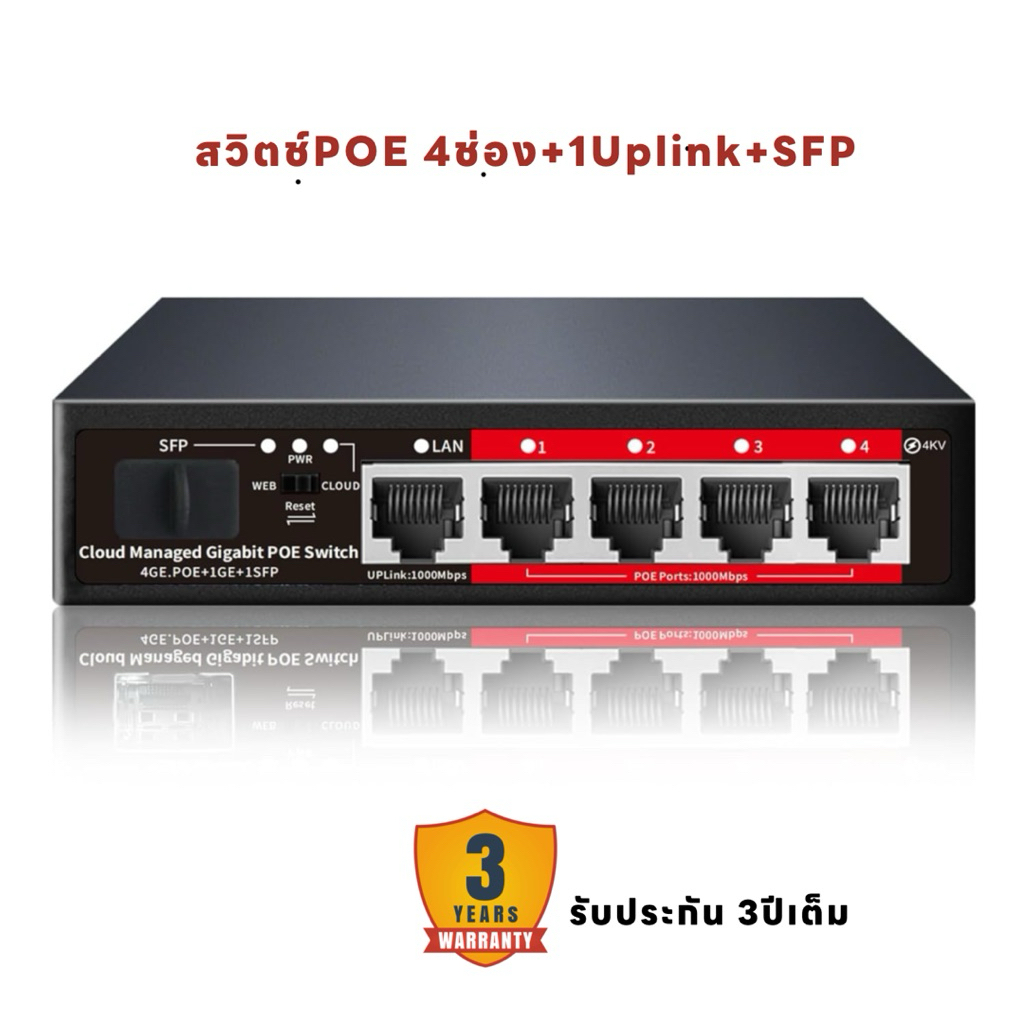 สวิตช์ Poe, สวิตช์ Gigabit PoE+ 5 พอร์ต | Shopee Thailand