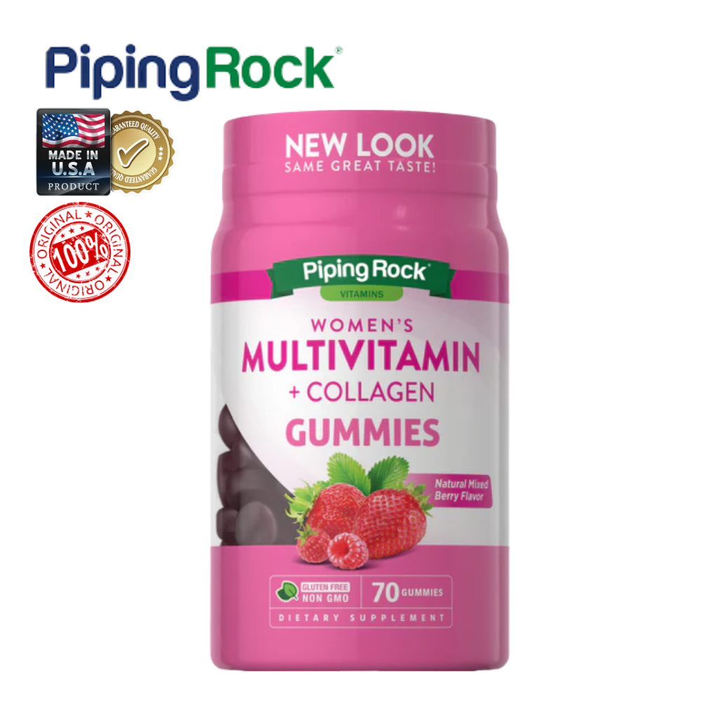 วิตามินรวมผู้หญิง + คอลลาเจน | กลิ่นเบอร์รี่ | Piping Rock | 70 Gummies | แท้พร้อมส่ง | Shopee ...