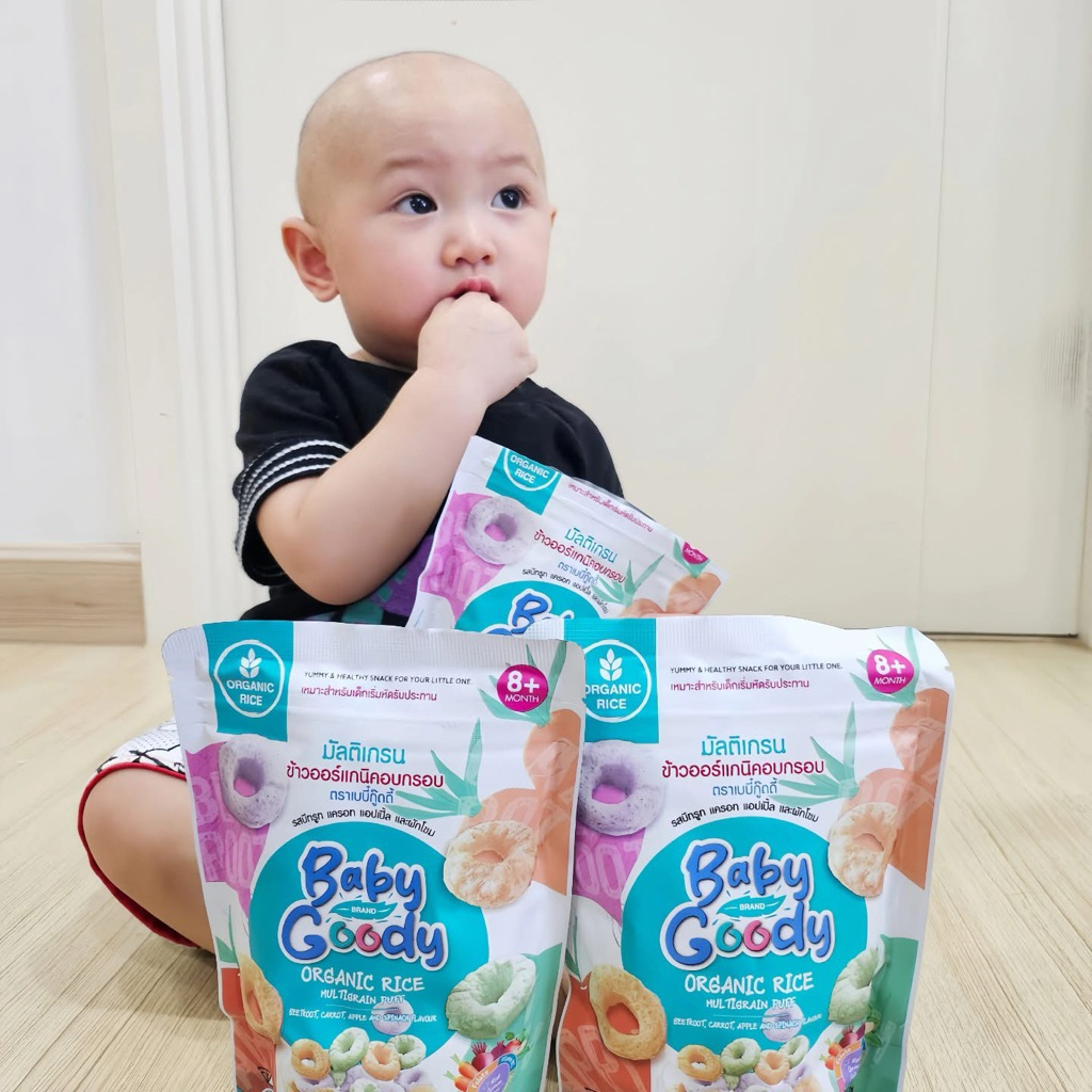 ขนมเด็กออร์แกนิก เบบี้กู๊ดดี้ baby goody มัลติเกรนอบกรอบ สำหรับเด็ก 8 ...