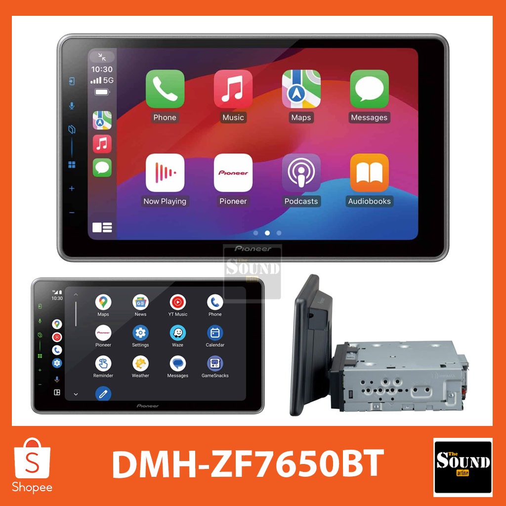 PIONEER DMH-ZF7650BT ขนาดจอ 9 นิ้ว ตัวเครื่อง 1 ดิน (1Din) รองรับ Apple Carplay / Androidautoไร้ ...