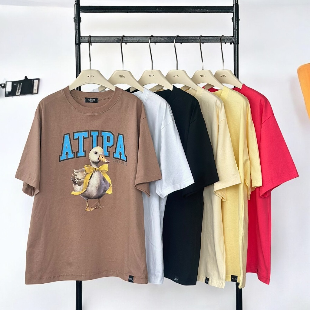 Atipashop - HELLO DUCKIE เสื้อยืด โอเวอร์ไซส์ แขนสั้น คอกลม สกรีนลาย ...