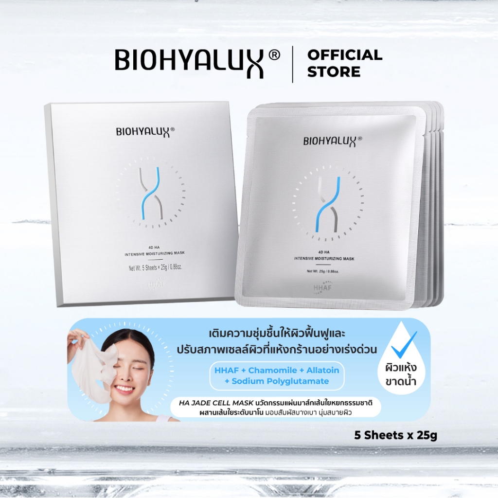 Biohyalux 4D HA Intensive Moisturizing Mask มาส์กไฮยา เติมน้ำให้ผิวฉ่ำ ...