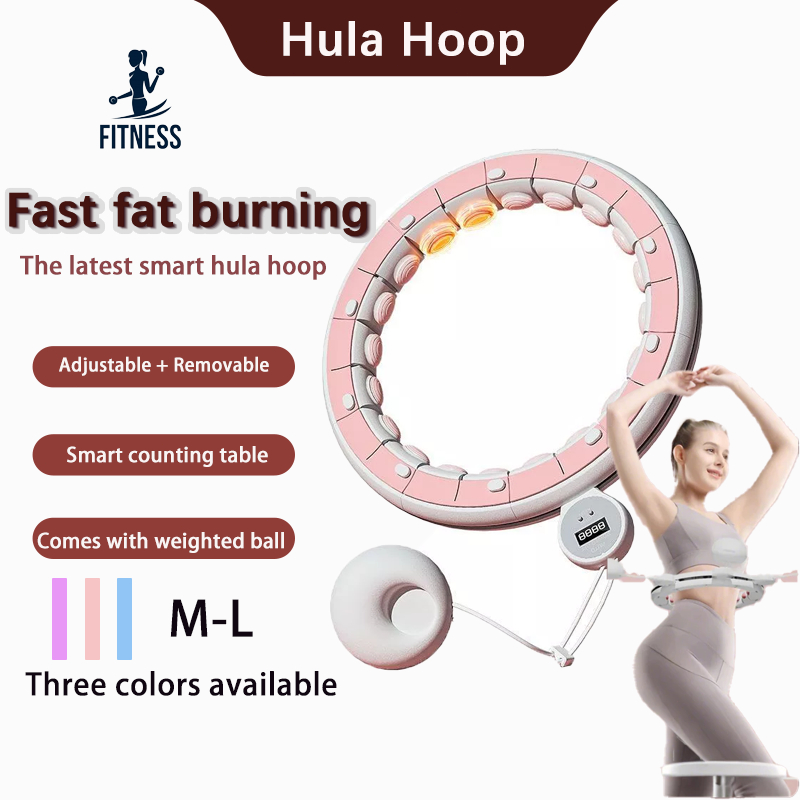 Silent Infinite Smart Hula Hoop พร้อมเคาน์เตอร์ 22" - 44" 2 in 1 นวด ...