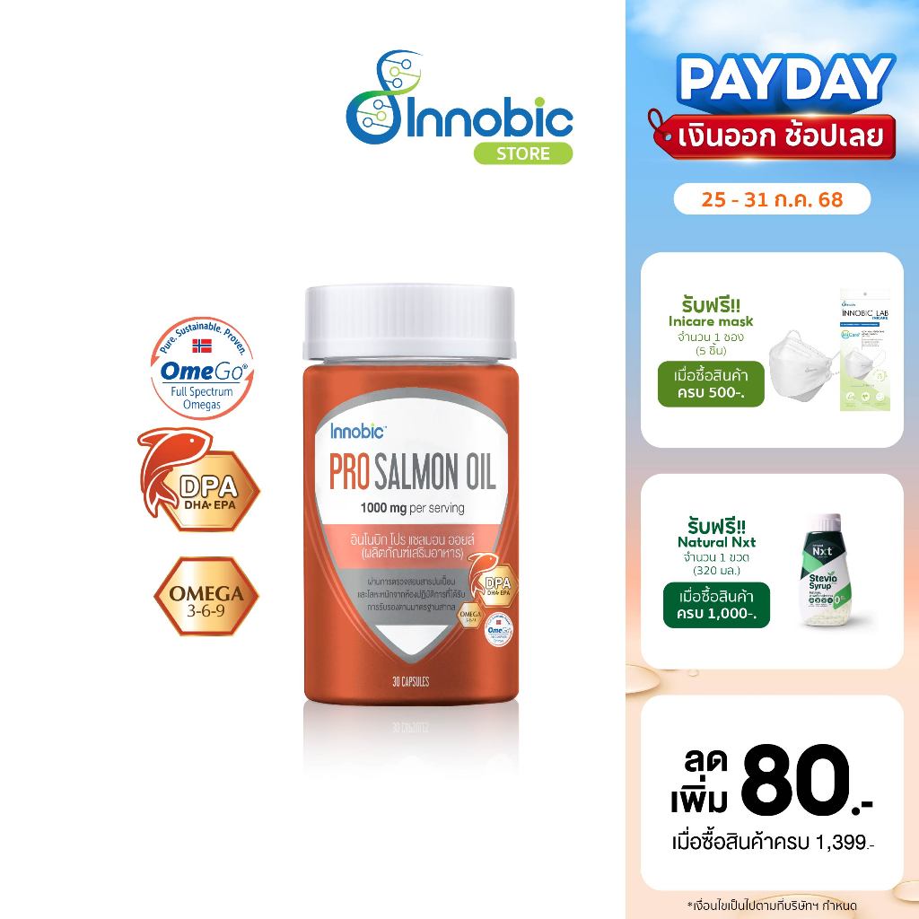 Innobic Pro Salmon Oil อินโนบิก โปร แซลมอน ออยล์ (ผลิตภัณฑ์เสริมอาหาร ...