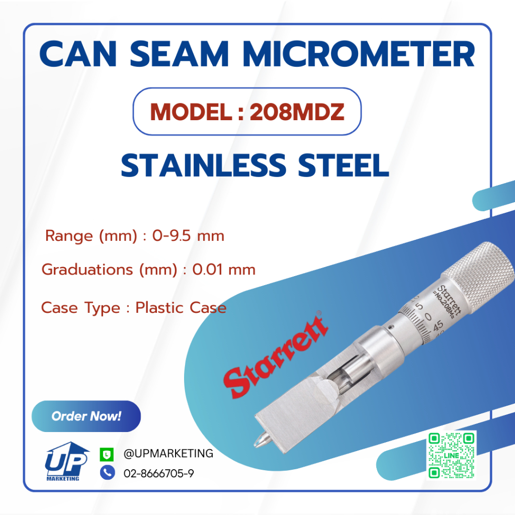 ที่วัดขอบกระป๋อง Stainless Steel Can Seam Micrometer "STARRETT ...