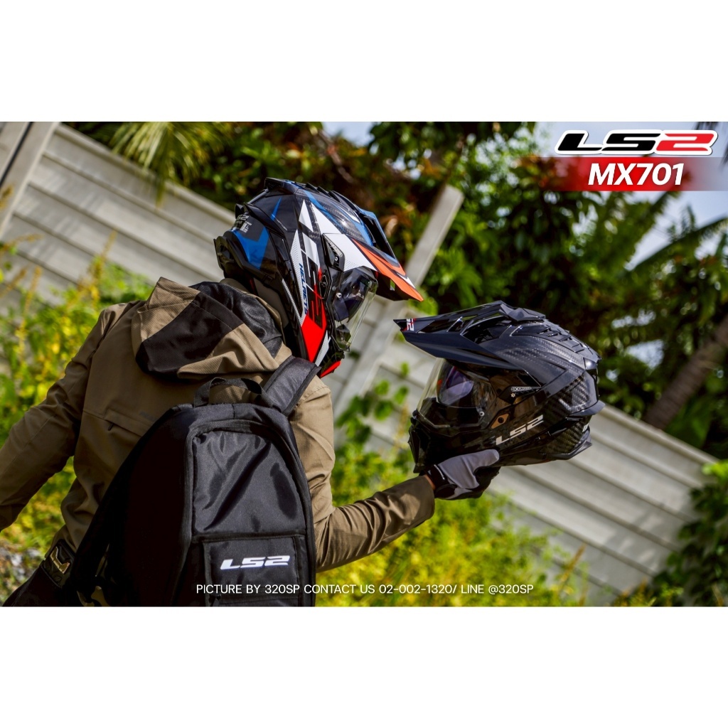แถมกระเป๋าใส่หมวก+แผ่นกันฝ้า PINLOCK !! หมวกกันน็อค LS2 MX701 รุ่นใหม่ ...