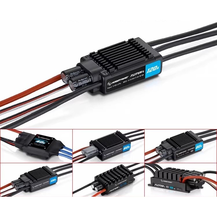 Hobbywing FLYFUN V5 Speed Controller Brushless ESC 3-6S 40A/ 60A/ 80A ...