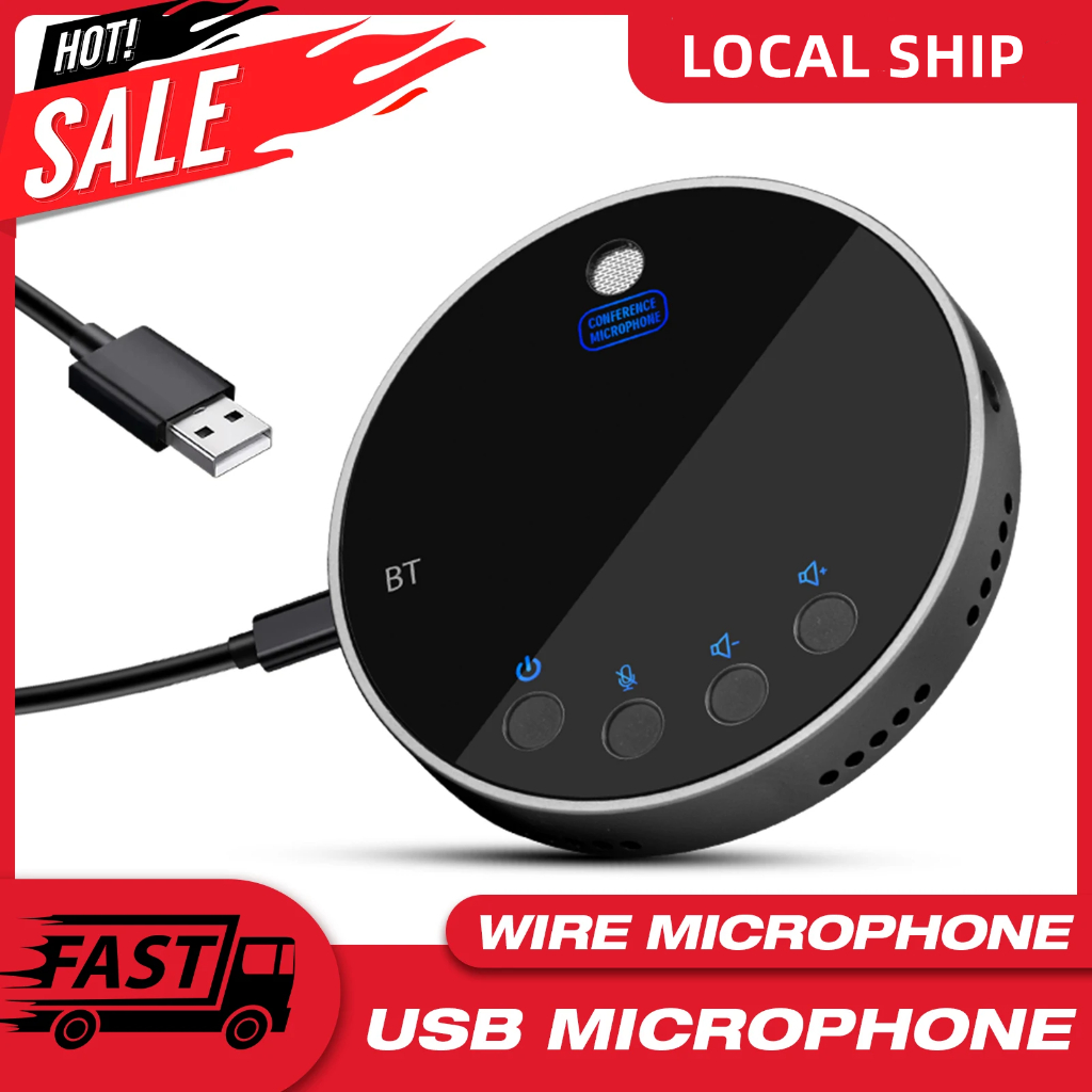 เดสก์ท็อป USB ประชุมลำโพง BT ไมโครโฟน 360 ° Omni Directional Capacitive ...