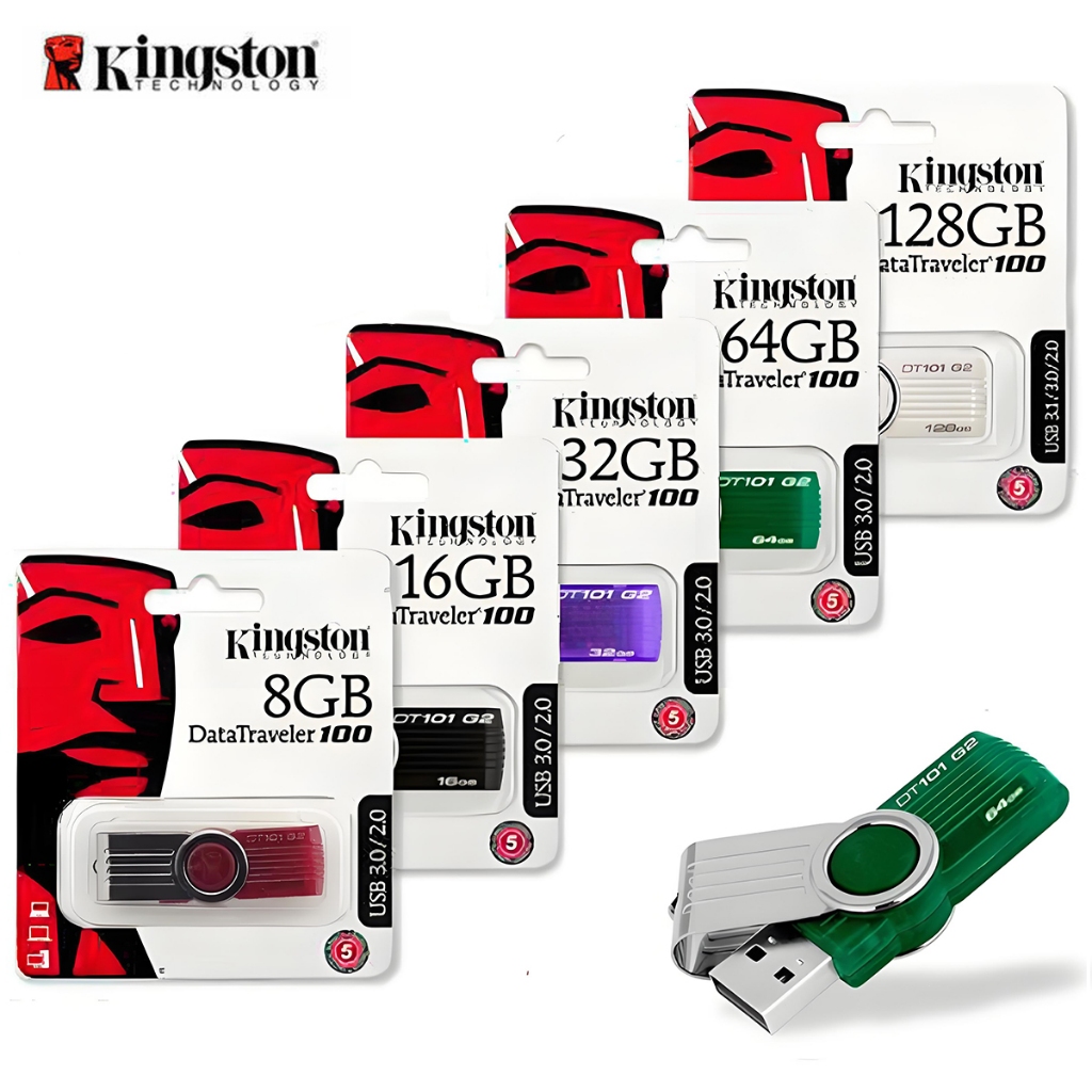 (พร้อมส่ง) แฟลชไดร์ฟ 8GB 16GB 32GB 64GB 128GB Kingston Portable Metal ...