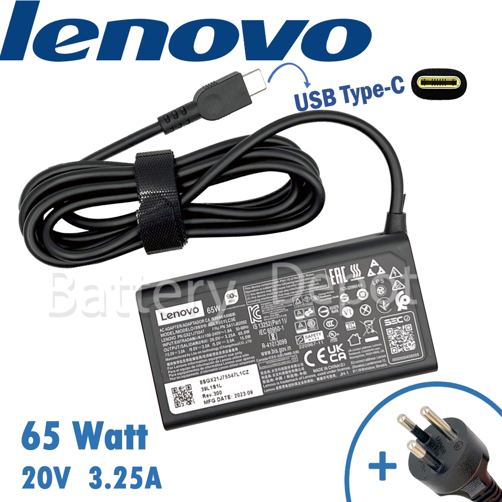 Slim Lenovo Adapter ของแท้ สำหรับ Lenovo ThinkBook 14-IML / ThinkBook 14 G7 IML 65W Type-C สาย ...