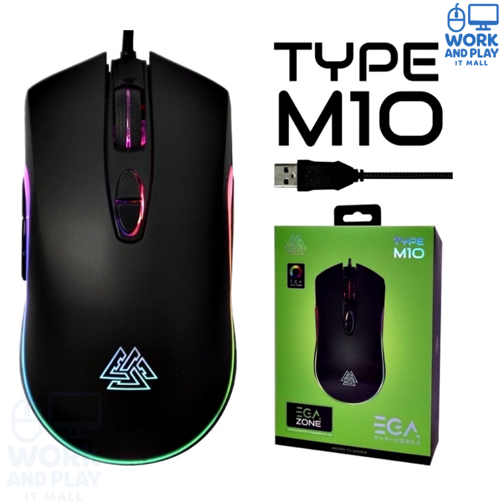 เมาส์เกมมิ่ง EGA Type M10 RGB Spectrum Lightning Gaming Mouse ปรับ DPI ...