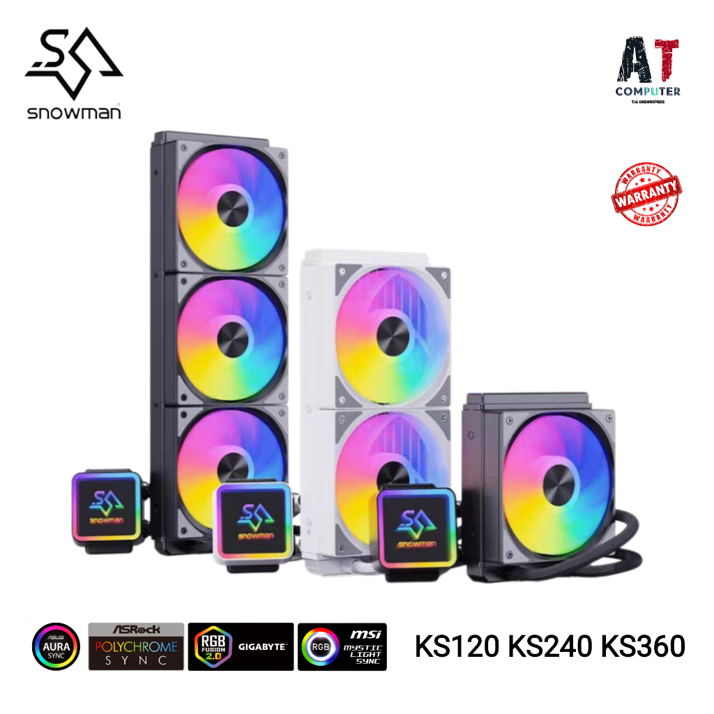 CPU LIQUID COOLER (ระบบระบายความร้อนด้วยน้ำ) SNOWMAN KS120 / KS240 ...