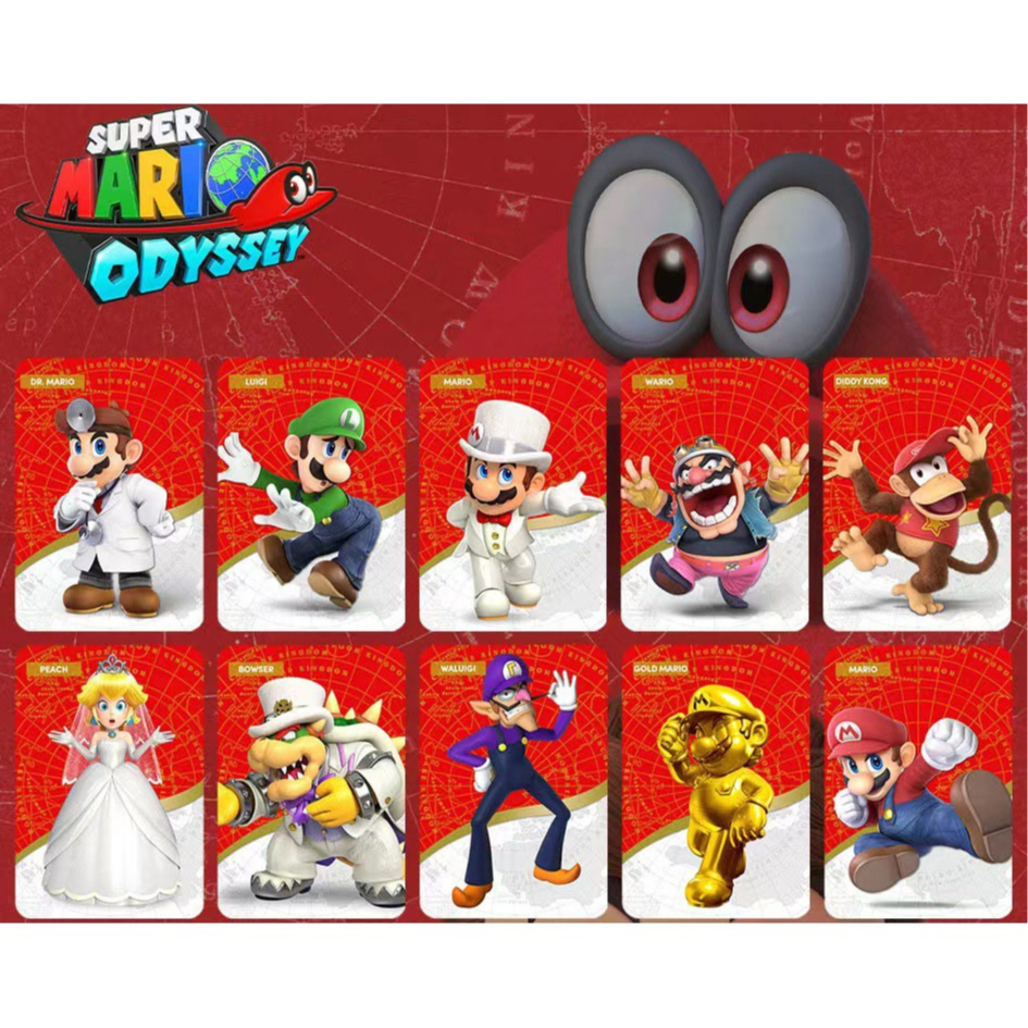 Nintendo Switch 1/2 การ์ด NFC Amiboo ของ Super Mario Odyssey ชุดเต็ม 10 ...