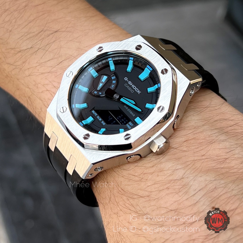G-Shock GA-2100 Custom Blue Dial Luxury Case AP Style | Shopee Thailand