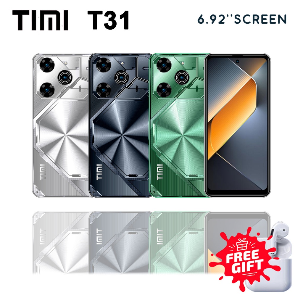 โทรศัพท์ TIMI T31 (6+128GB) จอIPS ขนาด 6.92 นิ้ว Quad-Core แบต 6500mAh Android 13 เล่นได้ 2 จอ ...